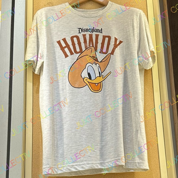 Disney | Shirts | Disneyland Cowboy Donald Howdy Cream Graphic Shirt ...
